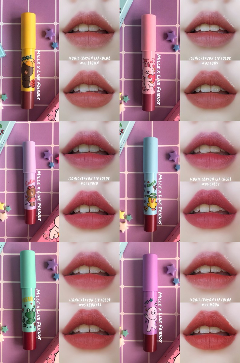 俏丽缤纷的包装超少女心！泰国美妆Mille Beaute x Line Friends联名彩妆系列，显色度根本CP值爆炸高吖～