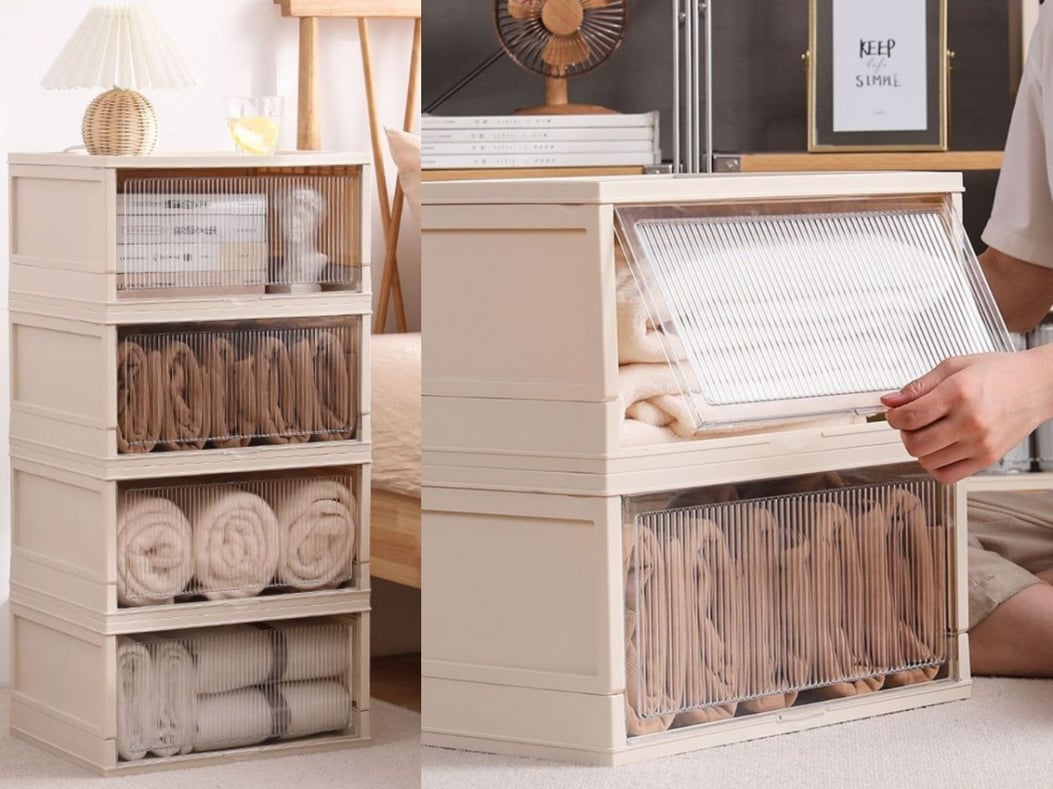 小户型收纳神器|INS风可折叠收纳箱|本地Shopee入手|折叠不占空间